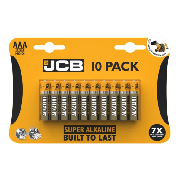 JCB AAA Super Alkaline Batteries - Pack of 10 - Gifts For Him | Gifts ...