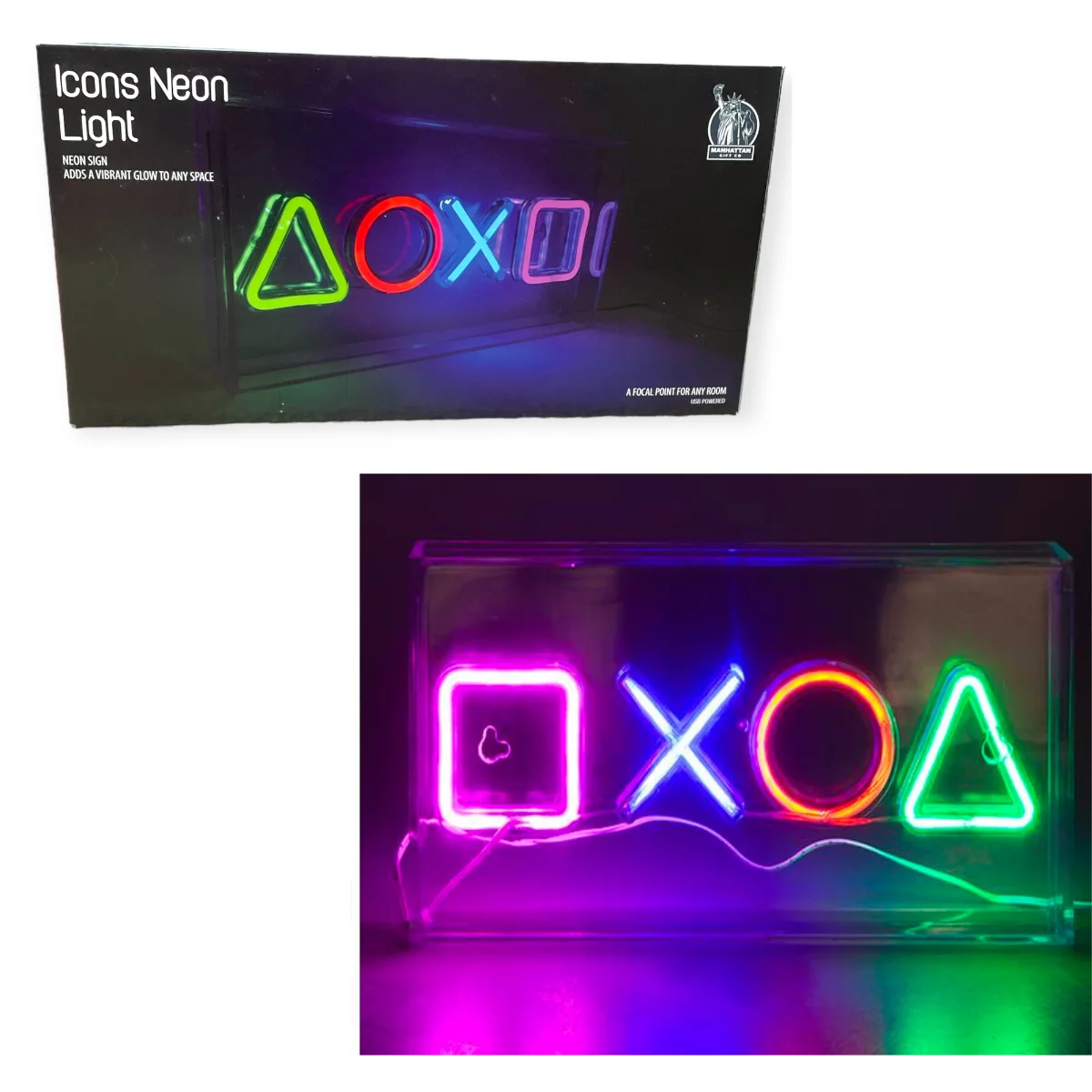 Gamer Icons Neon Light | Playstation Icons Neon Light | Desk Light